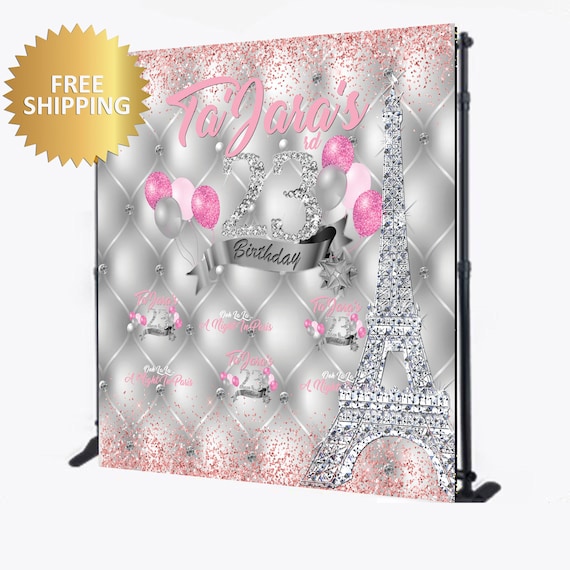 Paris Theme Backdrop Paris Birthday Party Birthday Backdrop | Etsy