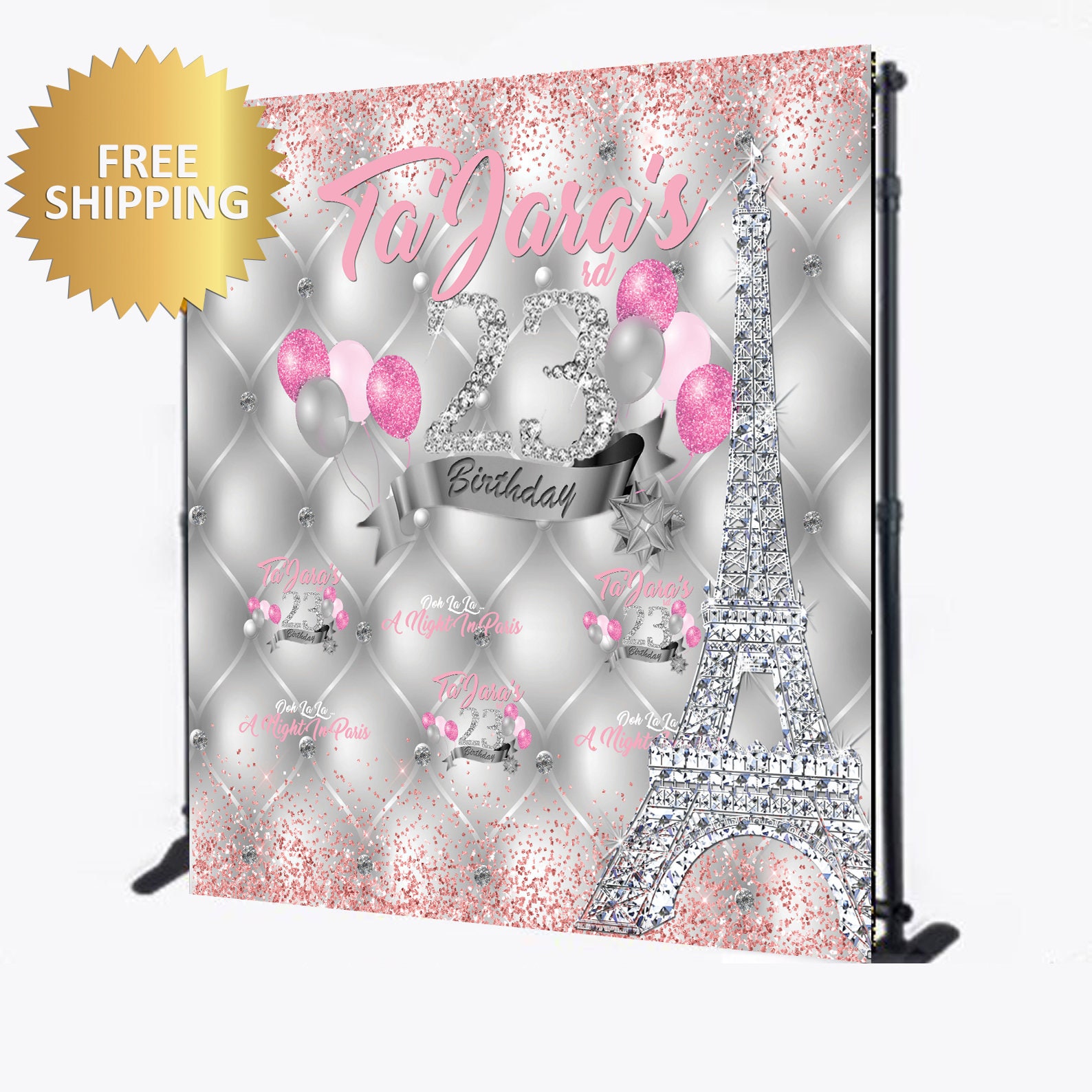 Paris Theme Backdrop Paris Birthday Party Birthday Backdrop | Etsy