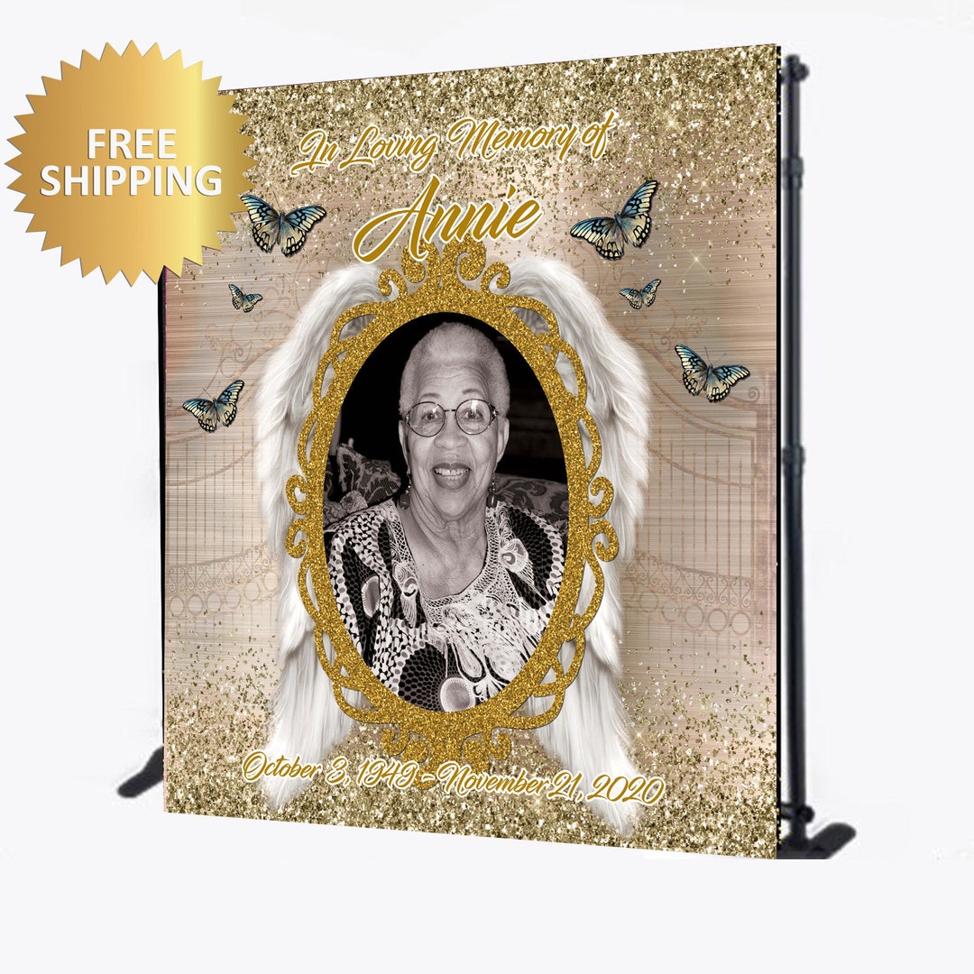 Funeral Photo Backdrop, Memorial Backdrop, Funeral Template, Photo ...