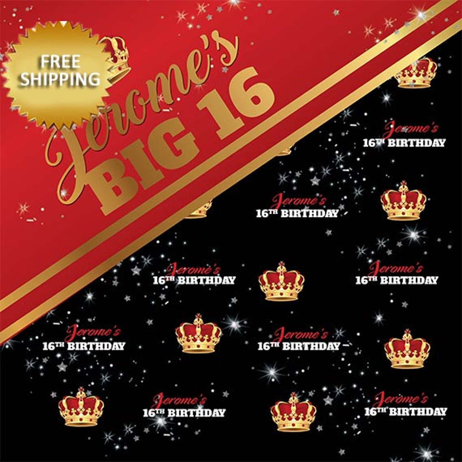 Sweet 16 Step and Repeat 16th Step Repeat Backdrop Step and | Etsy