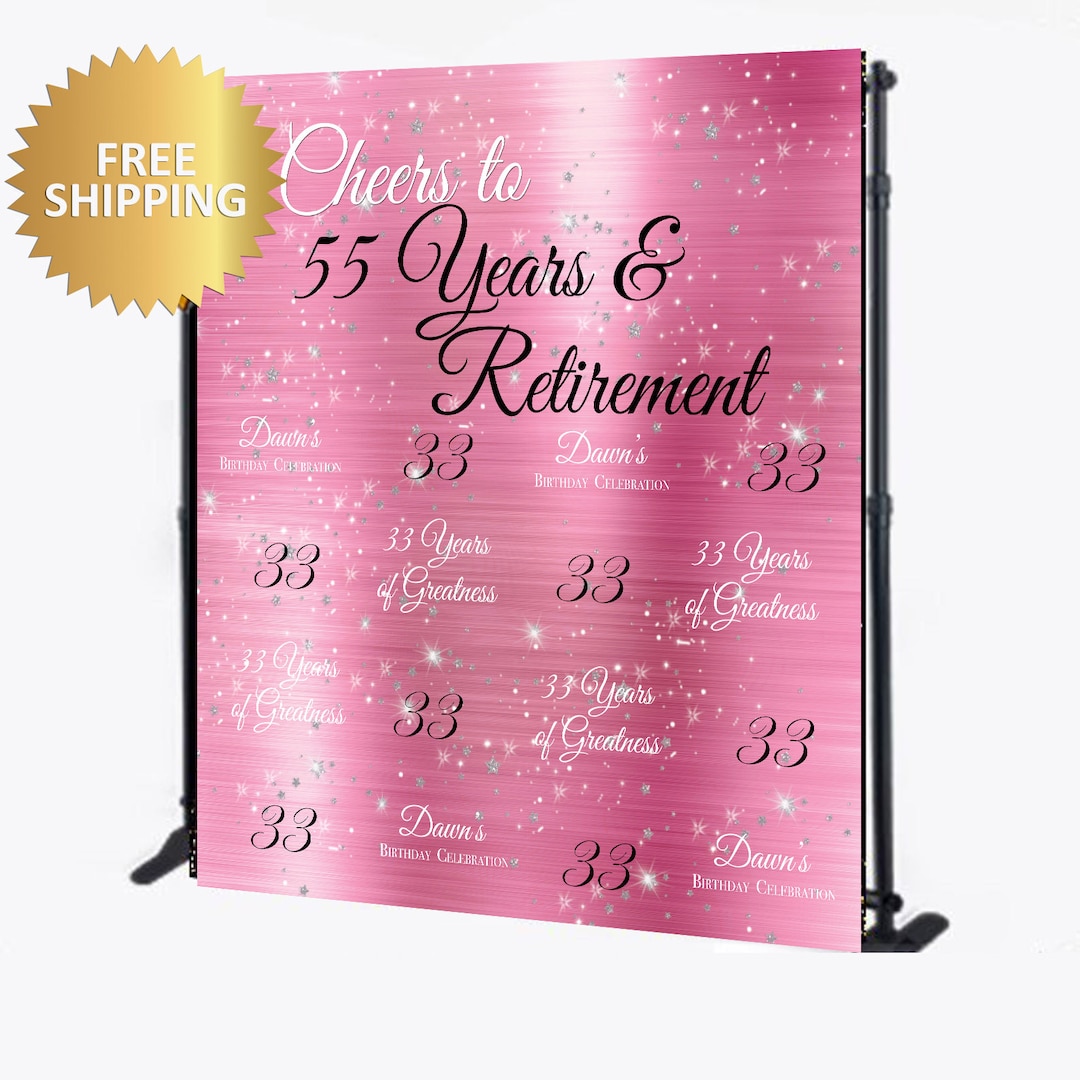 Retirement Backdrop, 50th Birthday Backdrop, Step and Repeat Backdrop ...