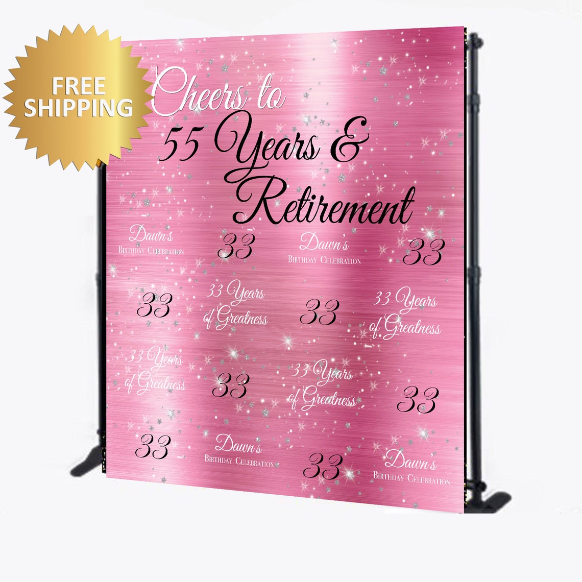 Retirement Backdrop 50th Birthday Backdrop Step and Repeat | Etsy