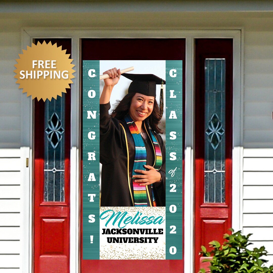 Drive by Graduation Banner Graduation Photo Door Sign Graduation Photo ...