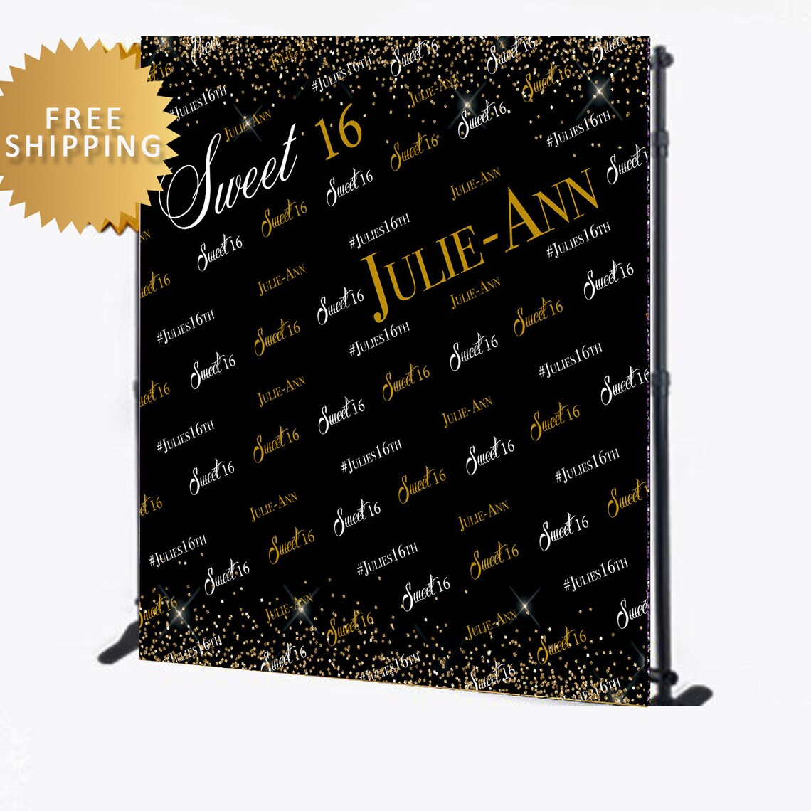 Birthday Backdrop Sweet 16 Backdrop Sweet 16 Step and Repeat | Etsy