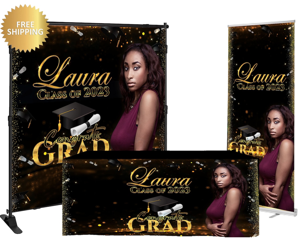 2023 Graduation Backdrop, Grad Step Repeat, Graduation Bundle, Custom ...