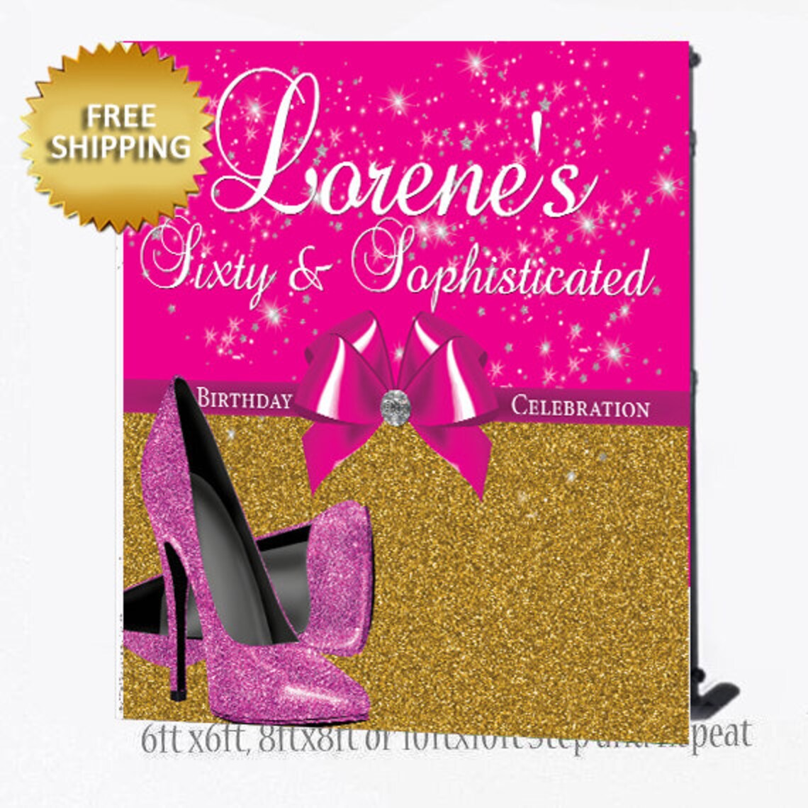 50 and Fabulous Backdrop Stepping Into 50 Backdrop 50th - Etsy