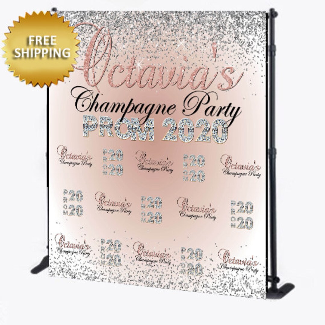 Prom Photo Booth Step and Repeat, Prom Backdrop, Champagne Party ...