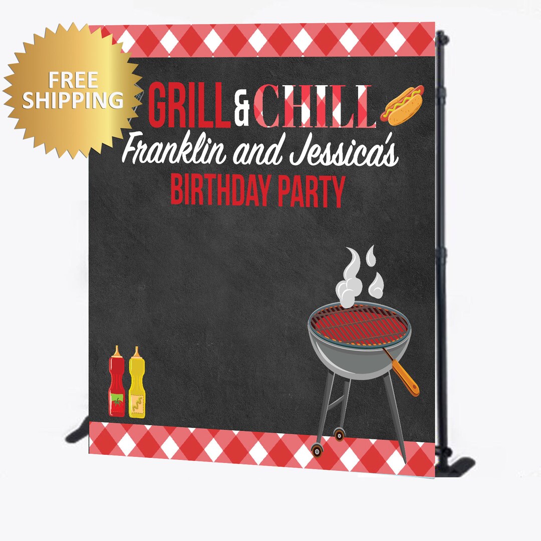 Barbecue Backdrop, Summer Backdrop, Grill Backdrop, Birthday Backdrop ...