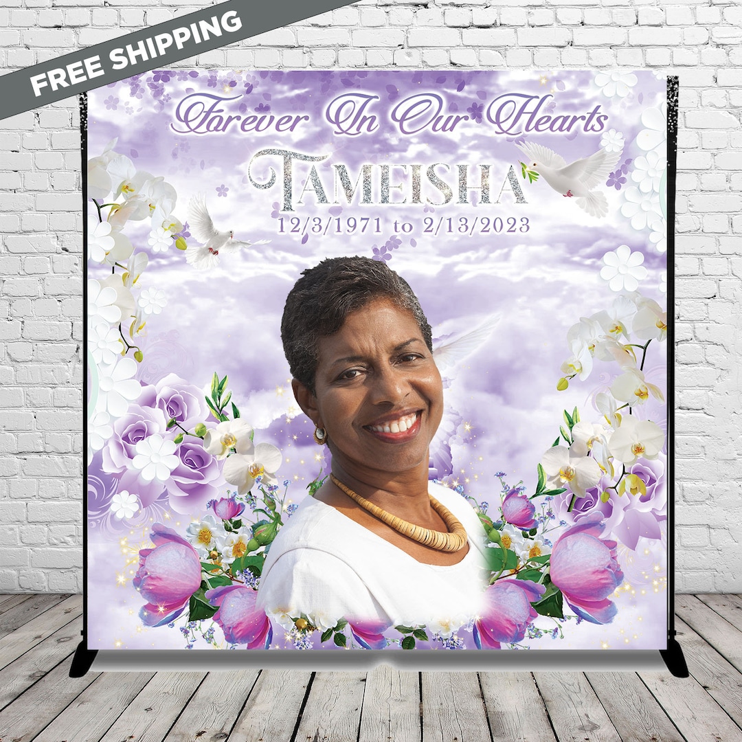 Funeral Backdrop, Funeral Step and Repeat, Memorial Backdrop, Memorial ...