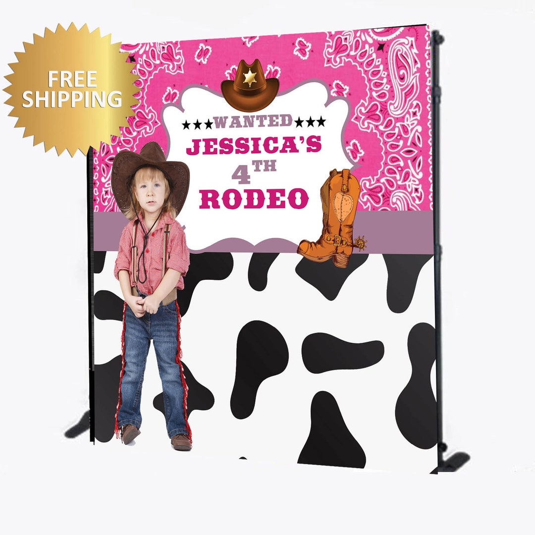 Cowgirl Backdrop, Cowboy Step and Repeat, First Rodeo Backdrop, Photo ...