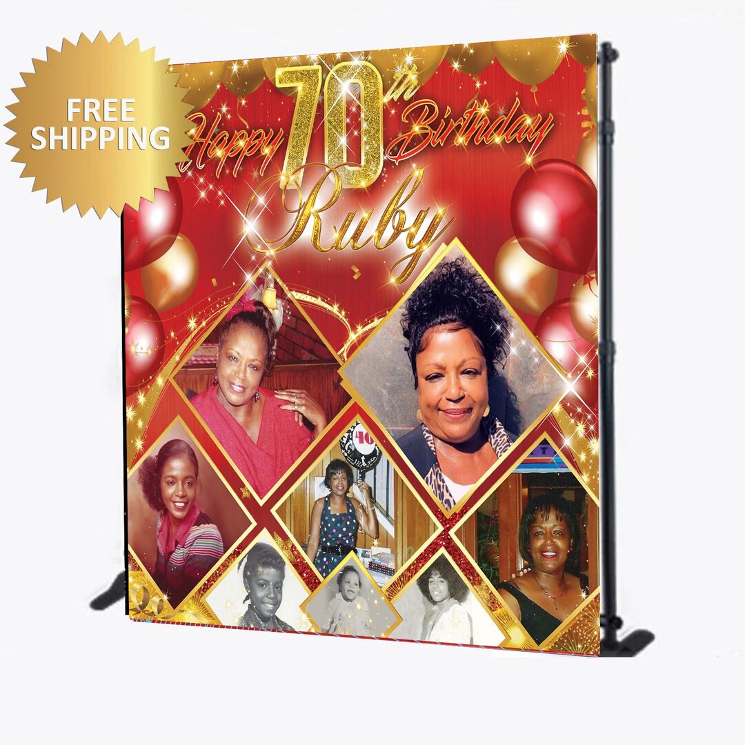Photo Backdrop, Custom Backdrop, Birthday Banner, Photo Collage ...