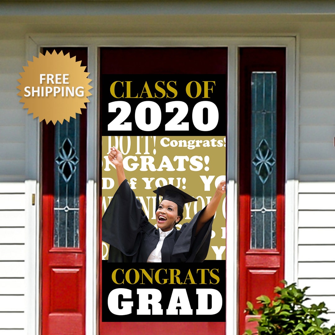 Graduation Banner Grad Photo Door Signgraduation Door Banner Class of ...