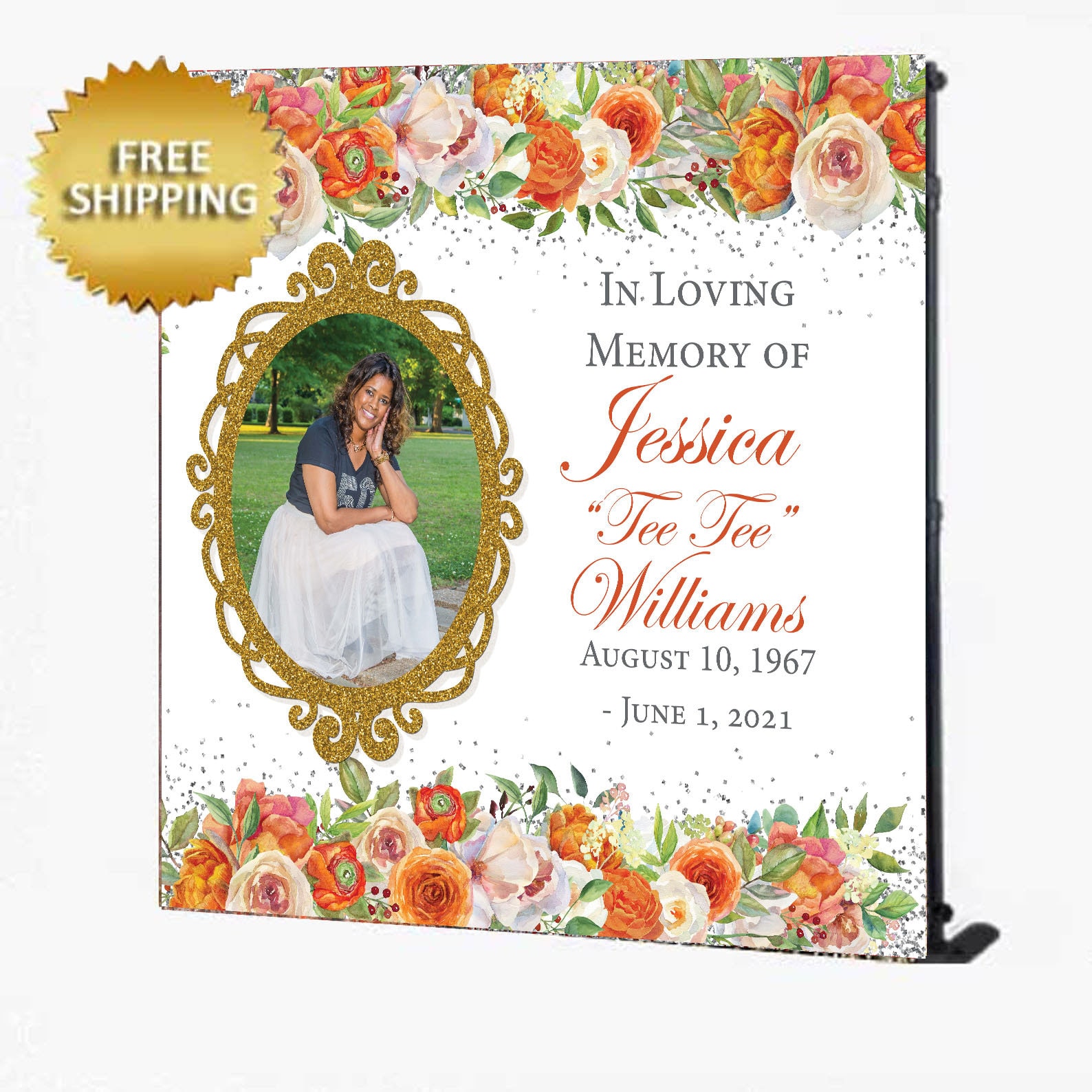 Funeral Photo Backdrop Memorial Backdrop Funeral Template | Etsy Australia