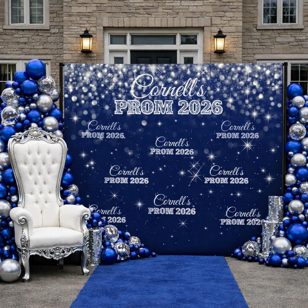 Custom Prom Backdrop, Prom Send off Backdrop, Champagne Party Step and ...