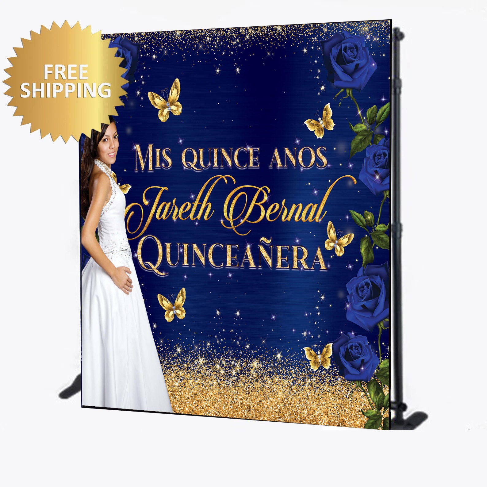 Quinceanera Backdrop, Mis Quince Backdrop, Quinceanera Step and Repeat ...