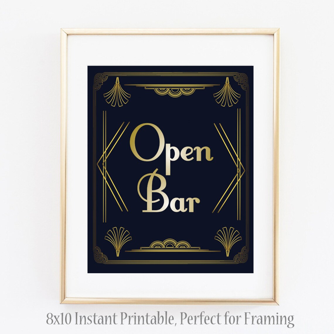 Roaring 20s Open Bar Sign Art Deco Open Bar Signwedding Bar Sign Great ...