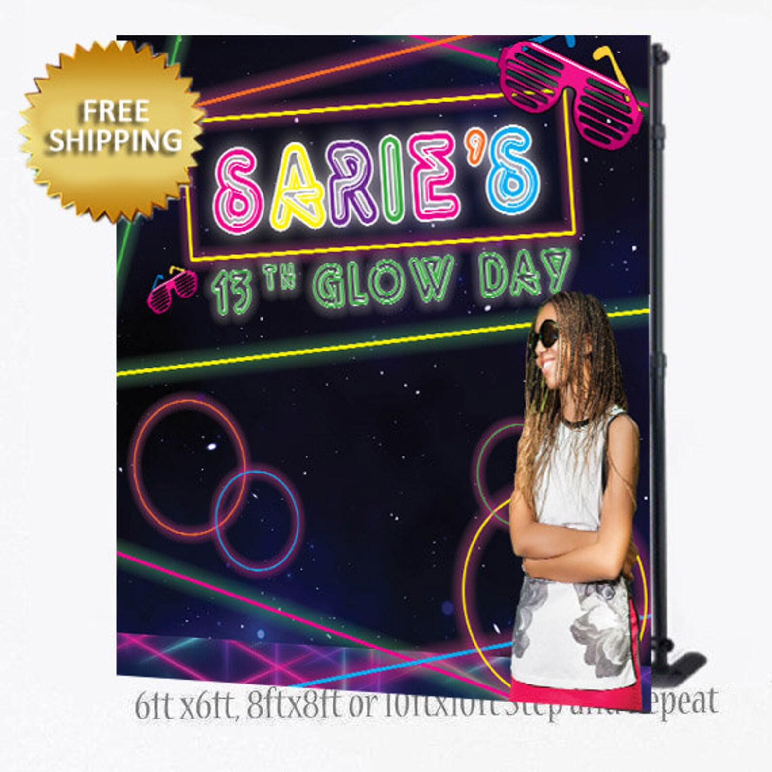 Glow Party Backdrop, Glow Party Step and Repeat Backdrop, Paint ...