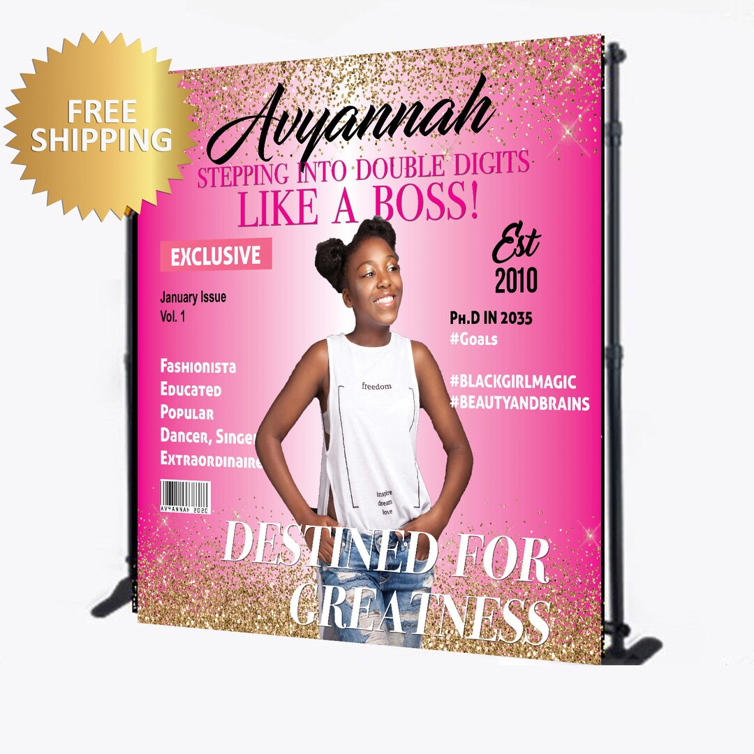 Magazine Cover Backdrop, Magazine Cover Step and Repeat, Custom Photo ...
