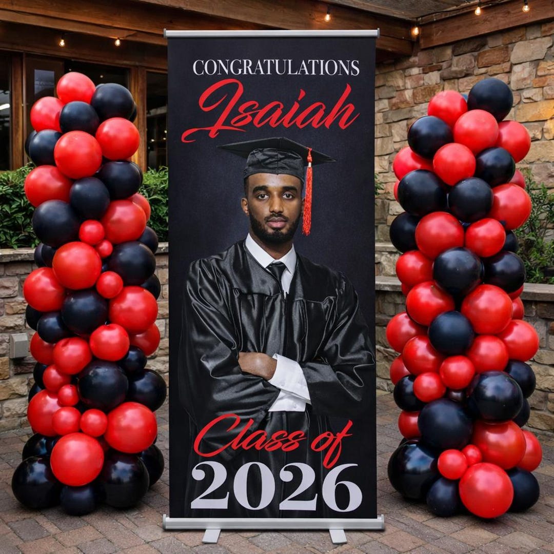 Graduation Retractable Banner Custom Grad Banner Stand With Photo Class ...
