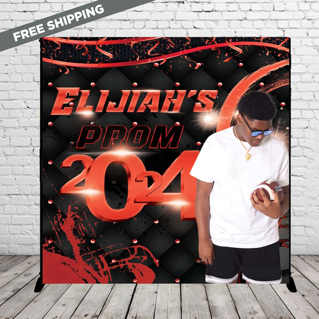Prom Backdrop, Red and Black Backdrop, Prom Step and Repeat, Photo Step ...