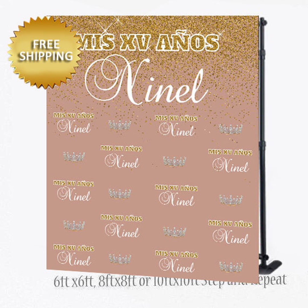 Quinceanera Backdrop, Quince Step and Repeat Backdrop, Mis Anos ...