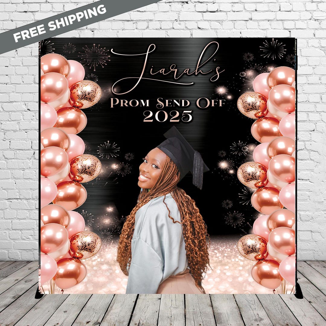 Prom Send off Backdrop, Rose Gold Prom Backdrop, Prom Step and Repeat ...