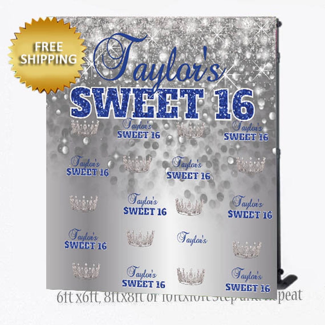 Sweet 16 Step and Repeat Backdrop, Sweet 16 Backdrop, Blush Backdrop ...