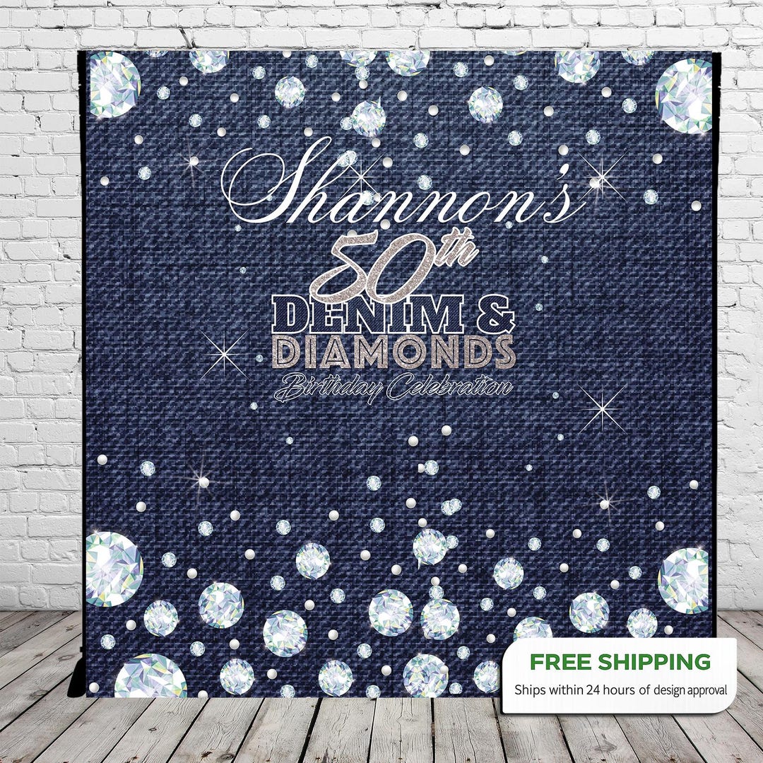Custom Denim and Diamonds Backdrop Denim and Diamonds Step and Repeat ...