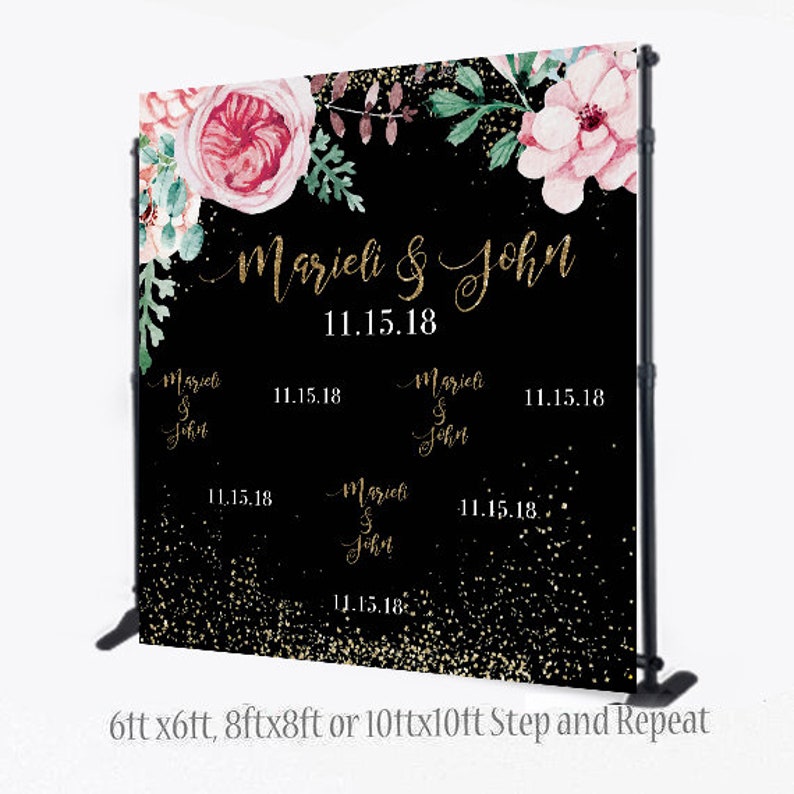 Wedding Backdrop Prom Backdrop Wedding Step and Repeat Wedding Banner ...