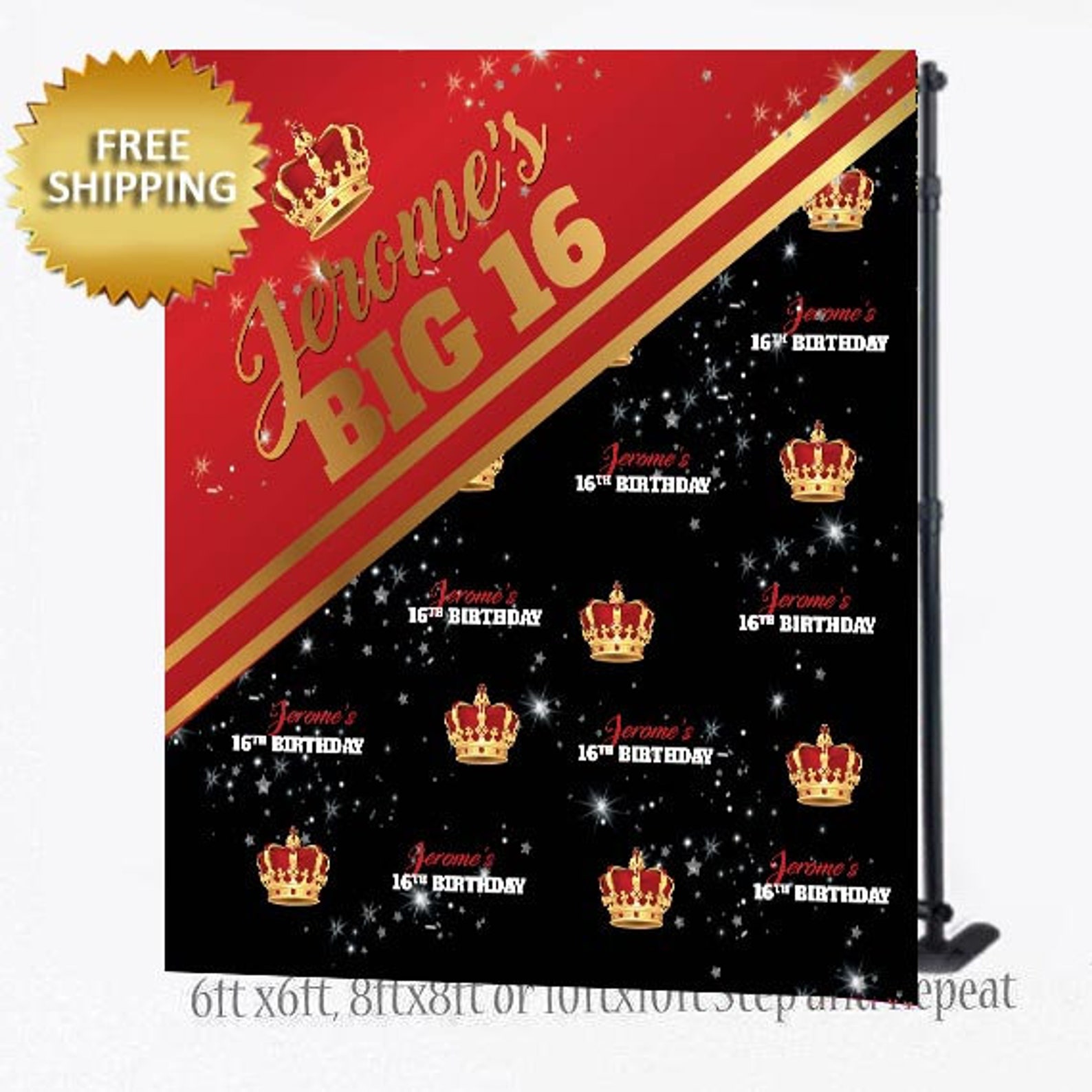 Sweet 16 Step and Repeat 16th Step Repeat Backdrop Step and | Etsy