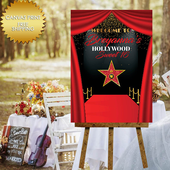 Hollywood Canvas Sign Red Carpet Canvas Canvas Poster Sign - Etsy