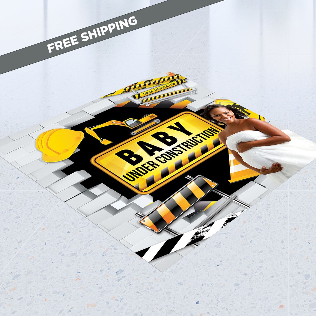 Under Construction Baby Shower Decal, Under Construction Baby Shower ...