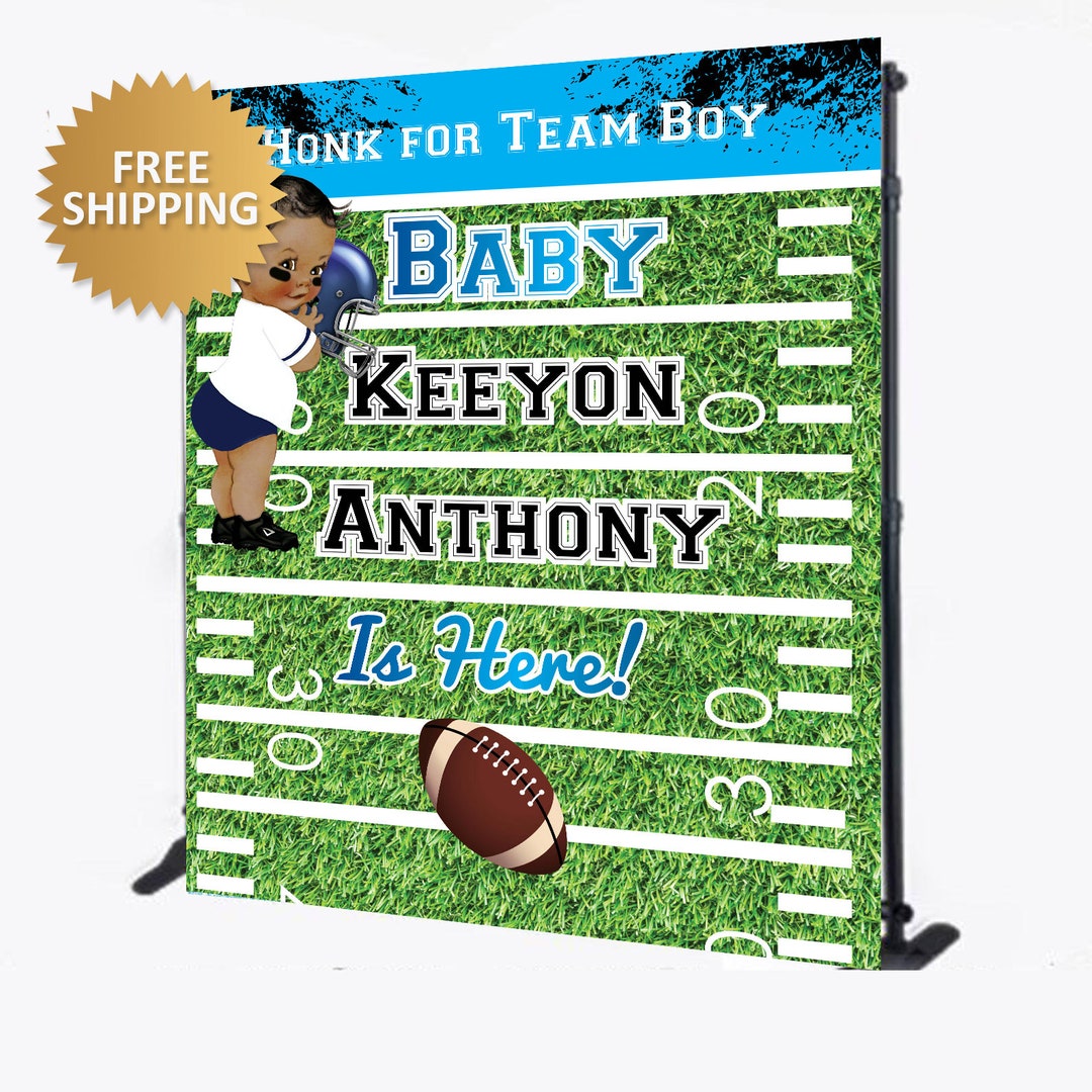 Team Boy Backdrop, Football Theme Step and Repeat, Team Boy or Team ...