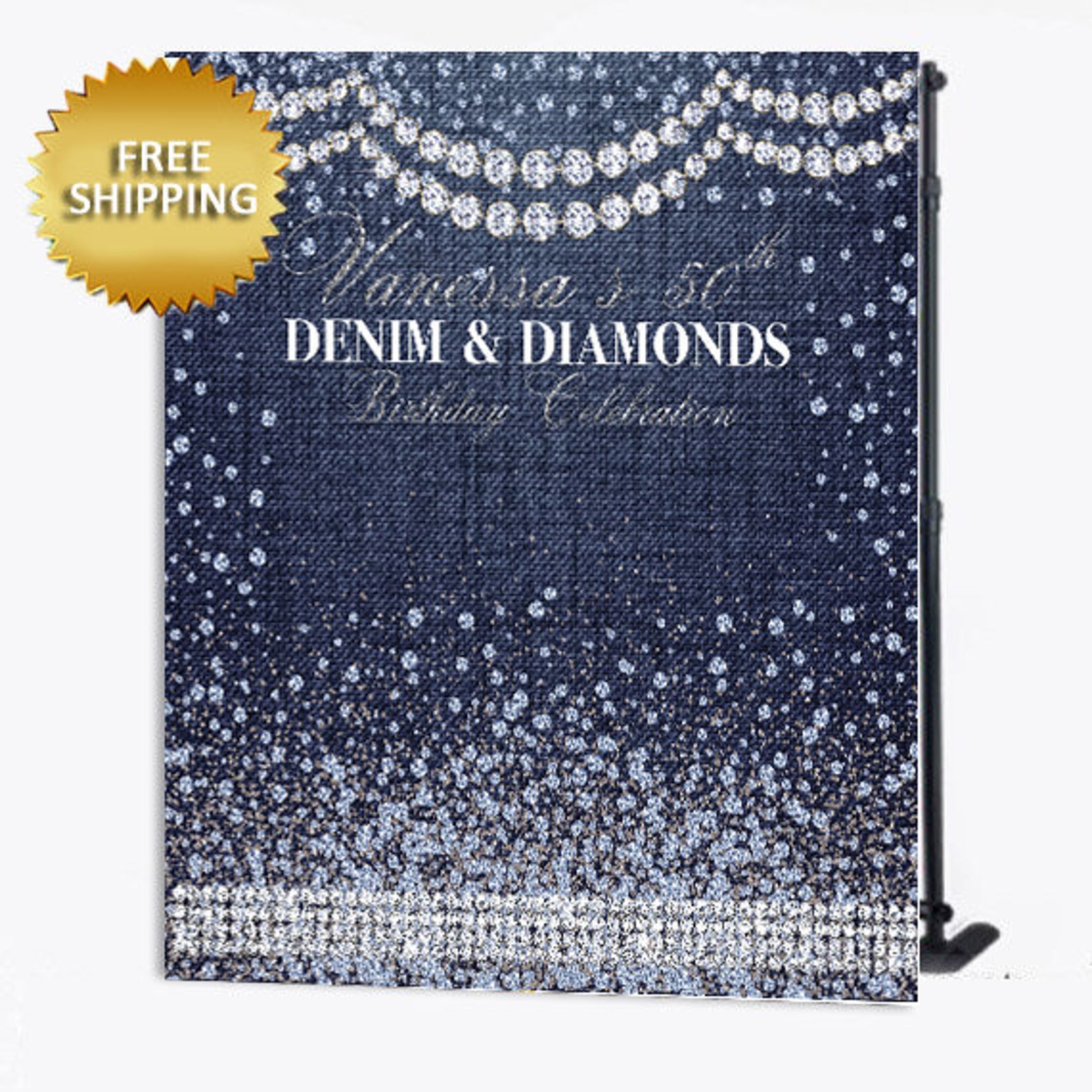 Denim and Diamonds Backdrop, Denim and Diamonds Step and Repeat ...