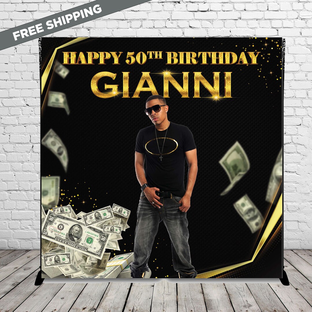 Money Backdrop, Photo Step and Repeat, 50th Birthday Backdrop, Black ...