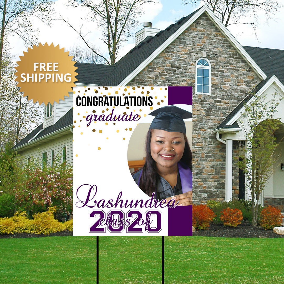Graduation Yard Sign, Graduation Photo Lawn Sign,class of 2020 Grad ...