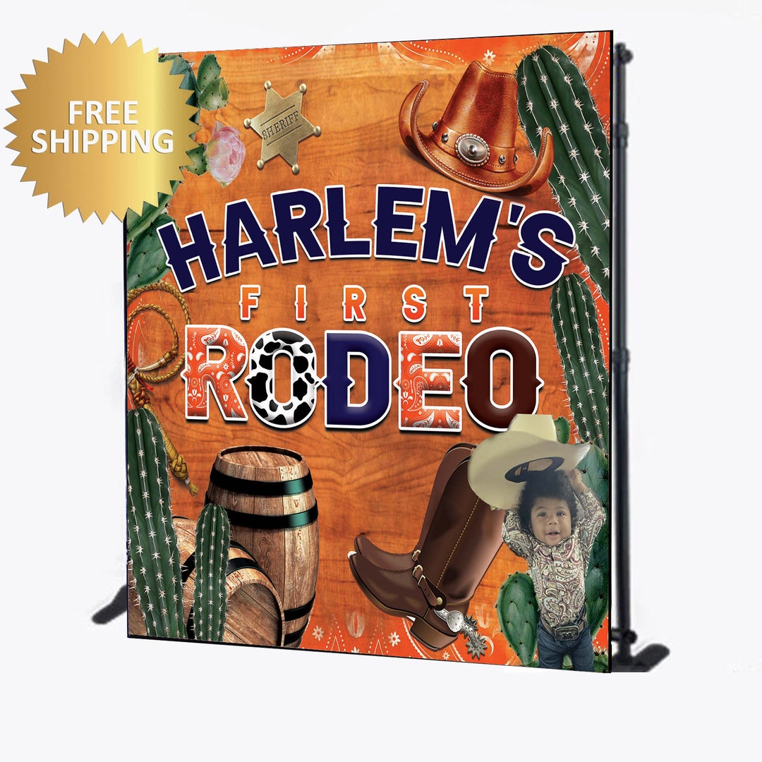 Western Backdrop, 1st Rodeo Backdrop, Western Step and Repeat, Cowboy ...