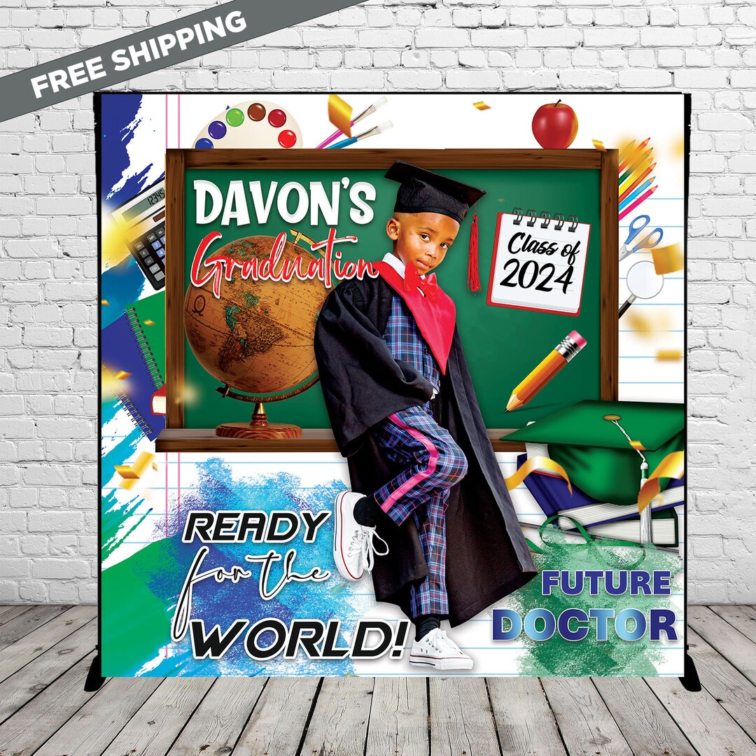 Graduation Banner, Graduation Step and Repeat, Class of 2024 Step ...