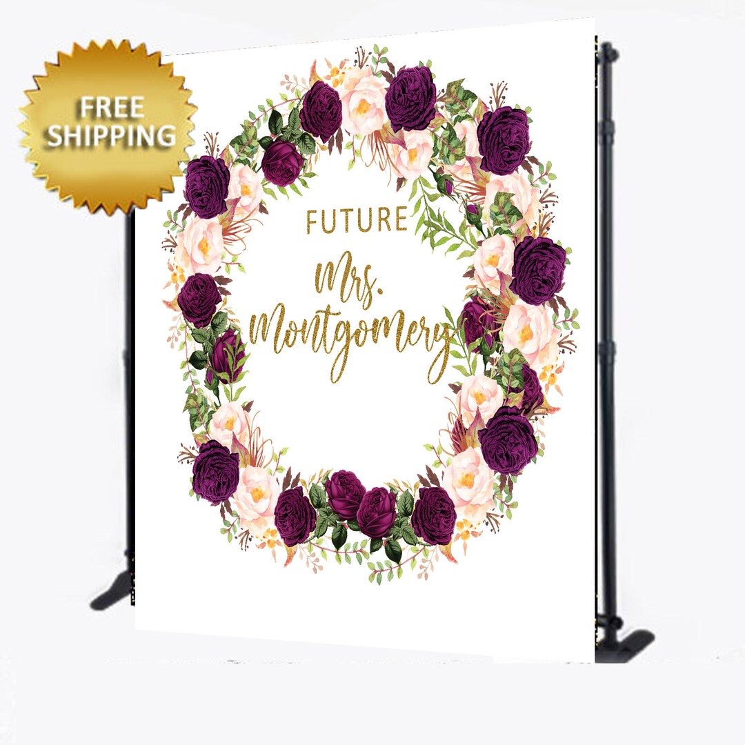 Wedding Step and Repeat Backdrop, Wedding Backdrop, Floral Step and ...