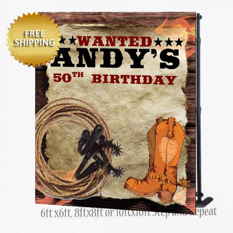 Western Birthday Step and Repeat Western Backdrop Cowboy - Etsy