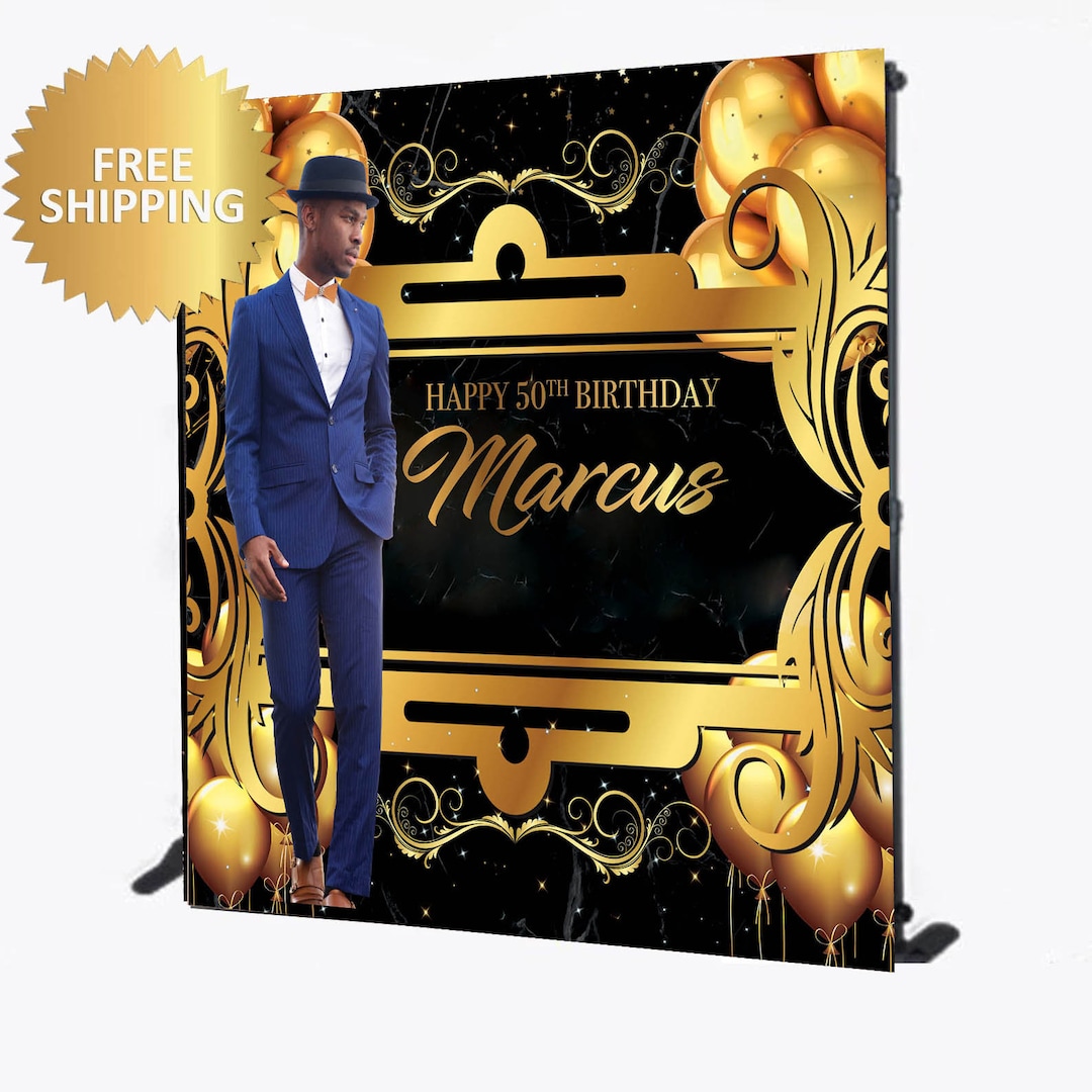 50th Birthday Backdrop, 50th Birthday Step and Repeat, Photo Backdrop ...
