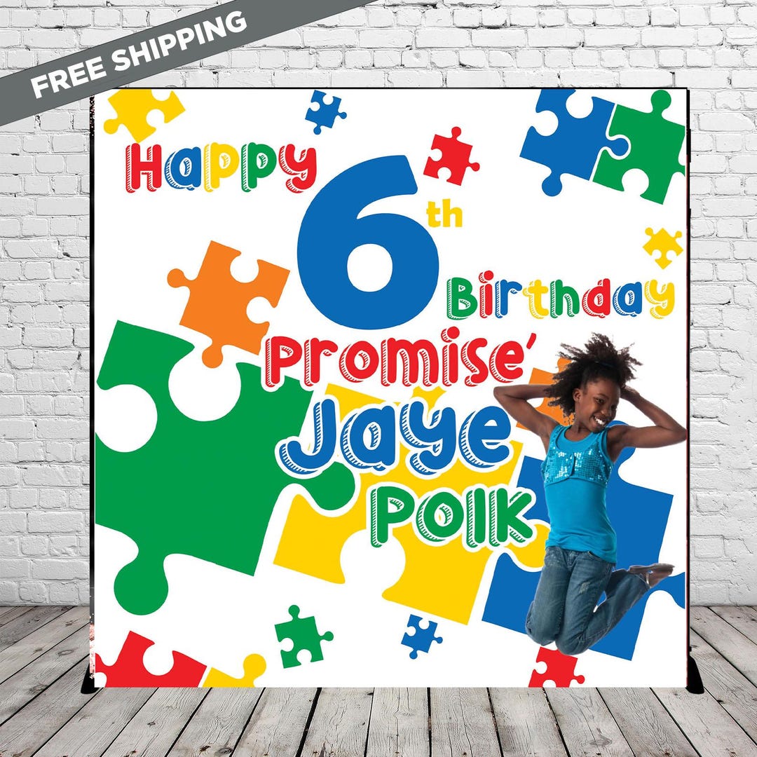 Birthday Backdrop, Birthday Step and Repeat, Autism Backdrop, Autism ...