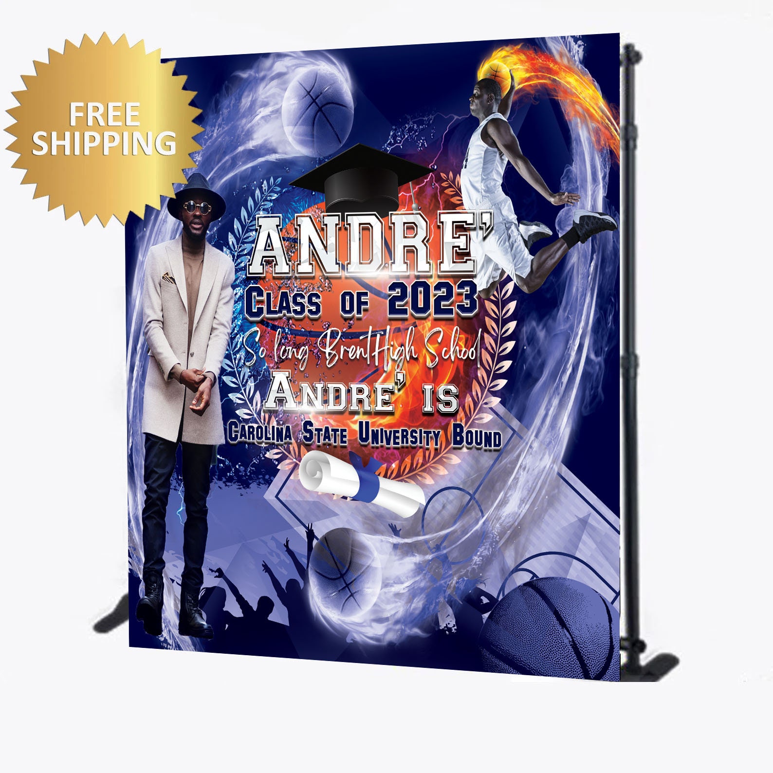 Graduation Backdrop, Committed Step and Repeat, Sports Step and Repeat ...