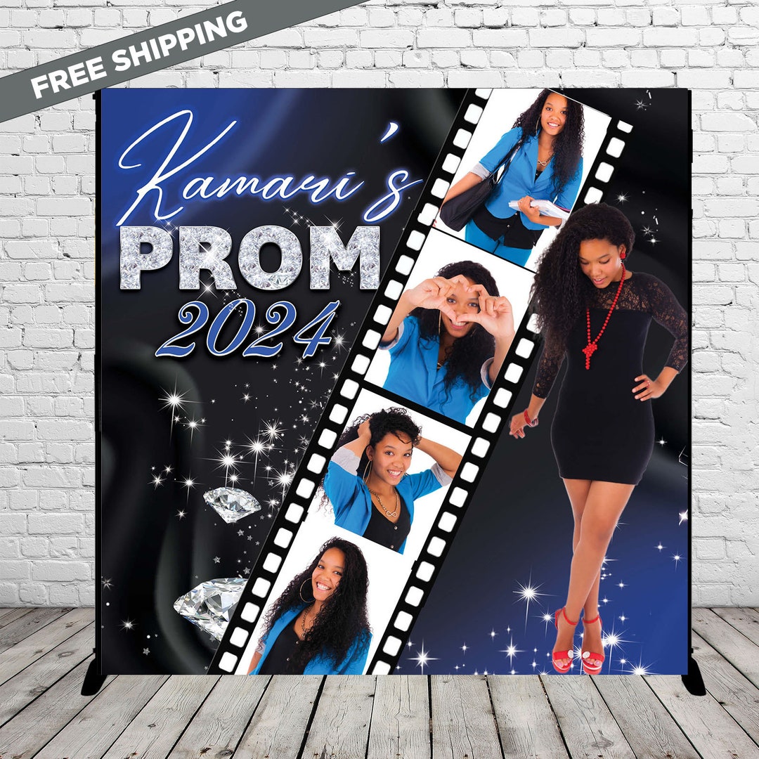 Prom Step And Repeat Prom Backdrop Blue And Silver Photo Step And