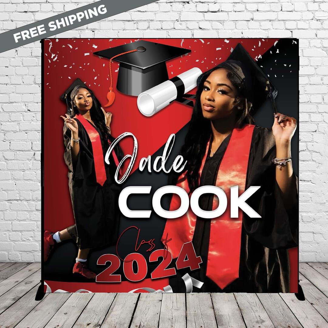 2024 Graduation Backdrop,grad Banner, Grad Backdrop, Graduation Step ...