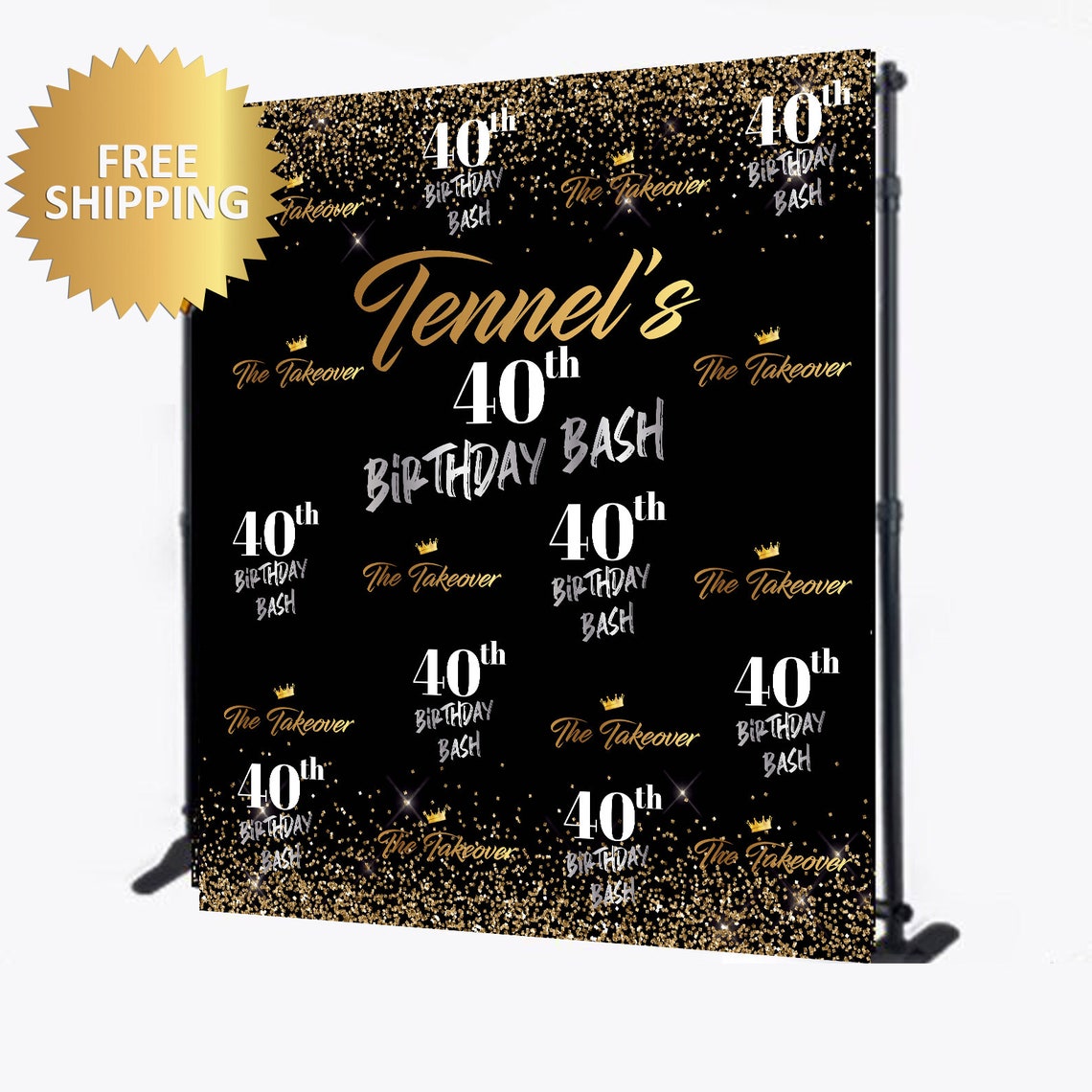 40th Birthday Backdrop 40 and Fabulous Backdrop Birthday | Etsy