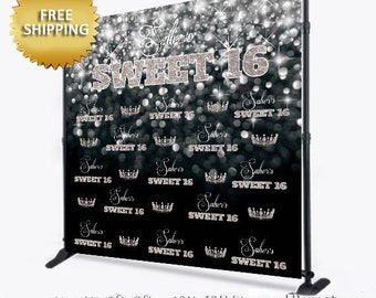 Step and Repeat Backdrop Sweet 16 Backdrop Photo Booth - Etsy