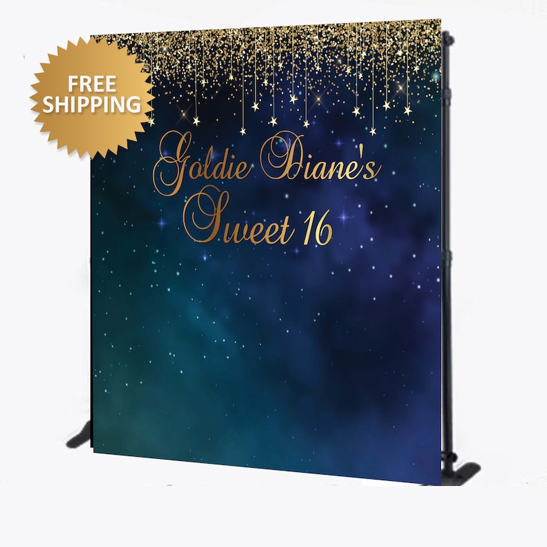 Sweet 16 Backdrop Under the Stars Step and Repeatsweet 16 - Etsy