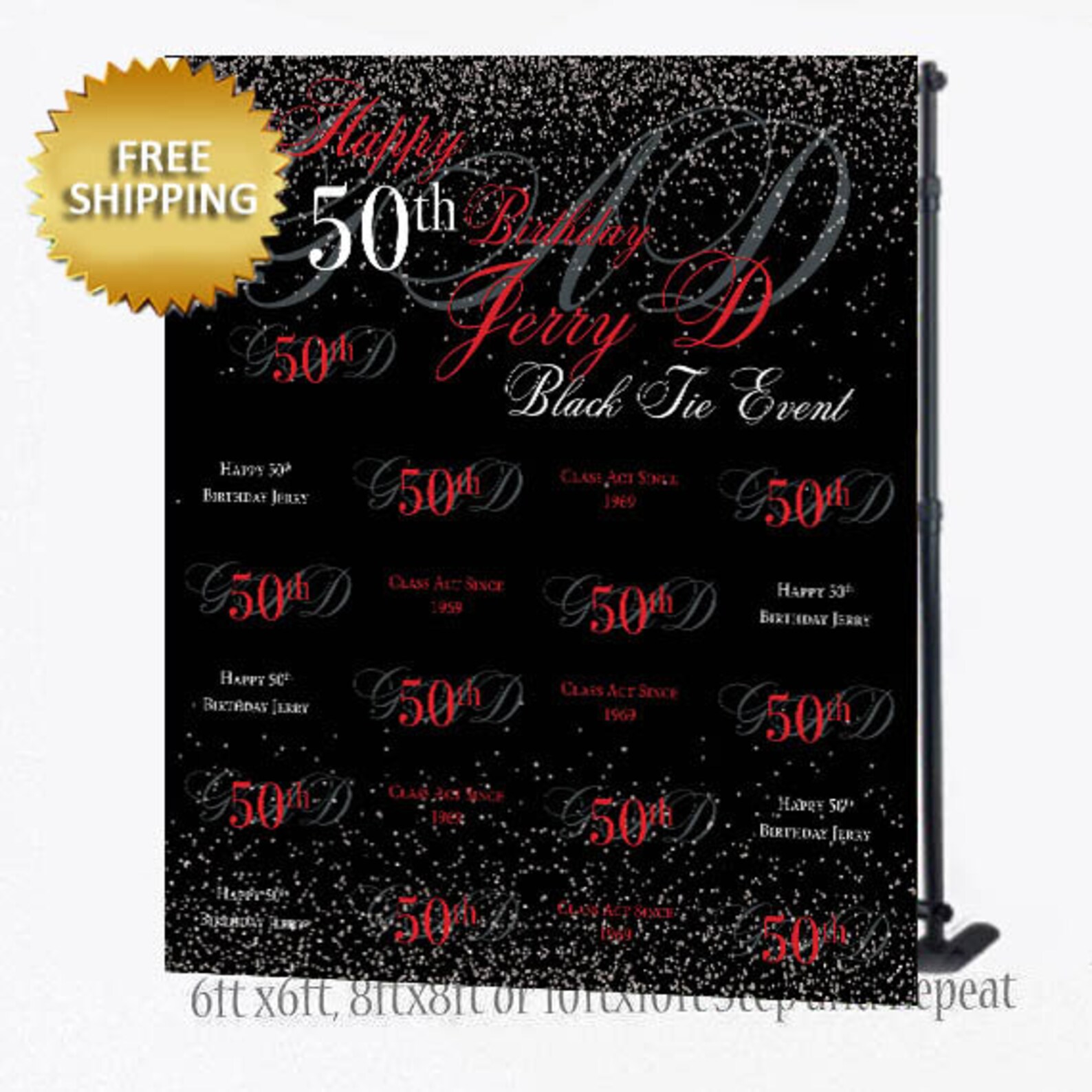 50th Birthday Backdrop Classic Man Backdrop 50th Backdrop - Etsy