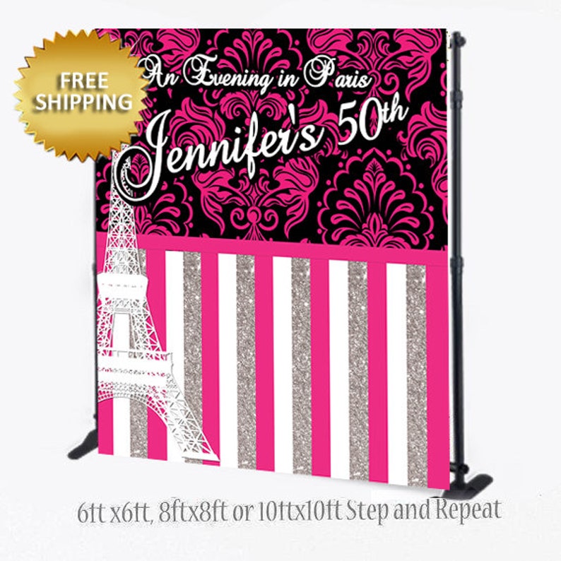 Paris Step and Repeat eiffel Tower Backdrop Paisley Step and - Etsy